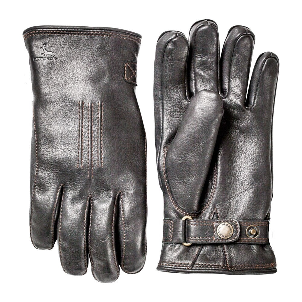 HESTRA Deerskin Lambskin leather gloves - black — The Shoe Care Shop